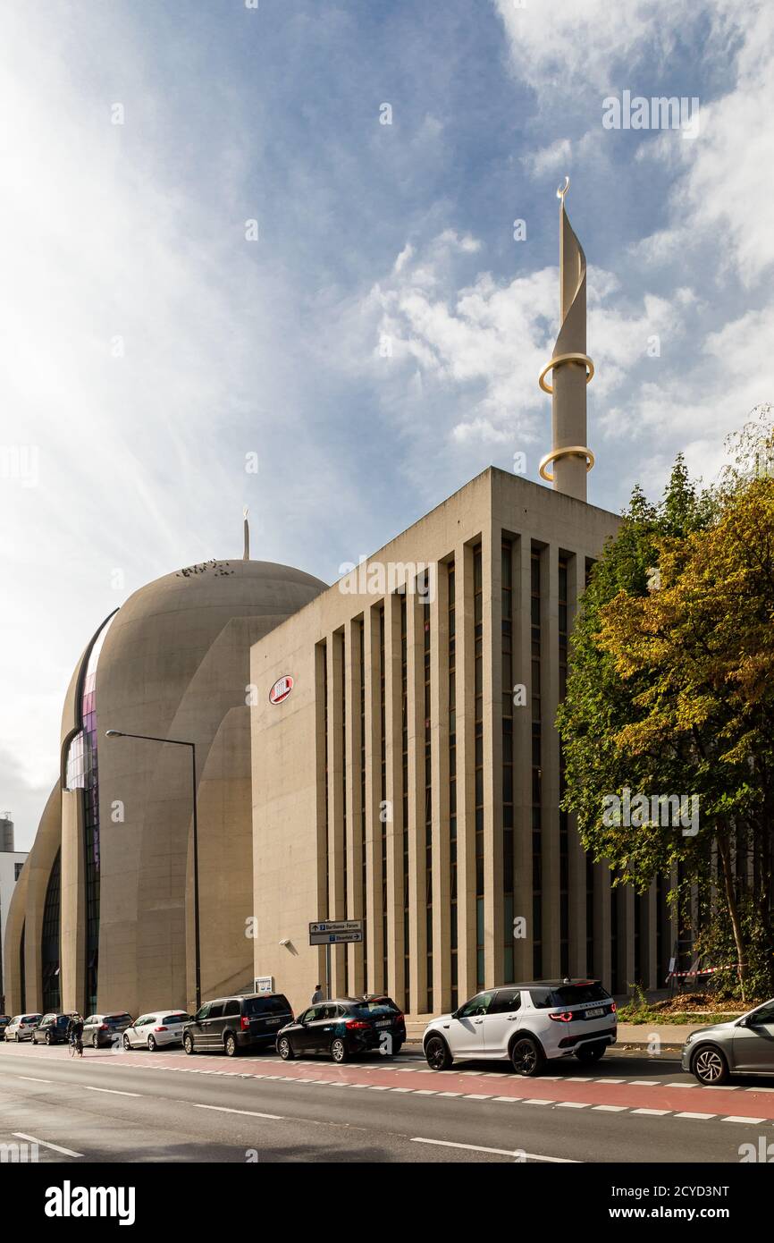 Cologne, Germany: The DITIB Mosque in Ehrenfeld quarter at the day of ...