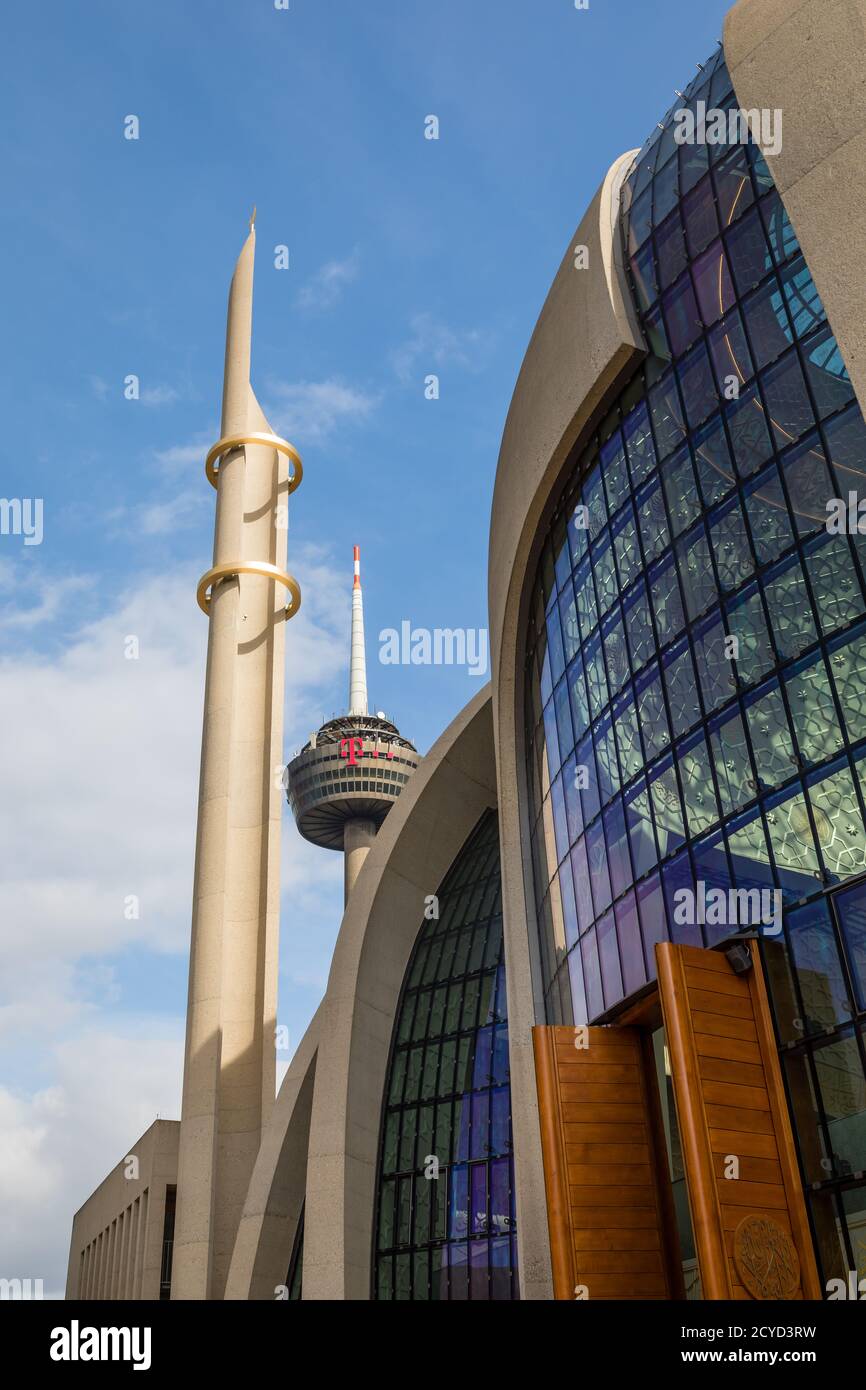 Cologne, Germany: The DITIB Mosque in Ehrenfeld quarter at the day of ...