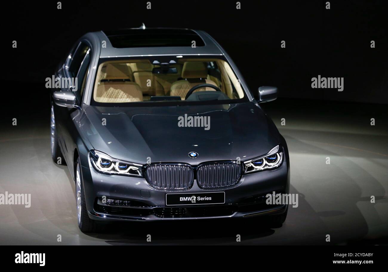 The new BMW 7 series car is pictured during the world premiere at the ...
