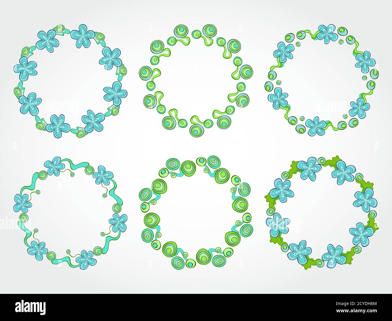 Vector set of floral round frames for your design with place for your ...