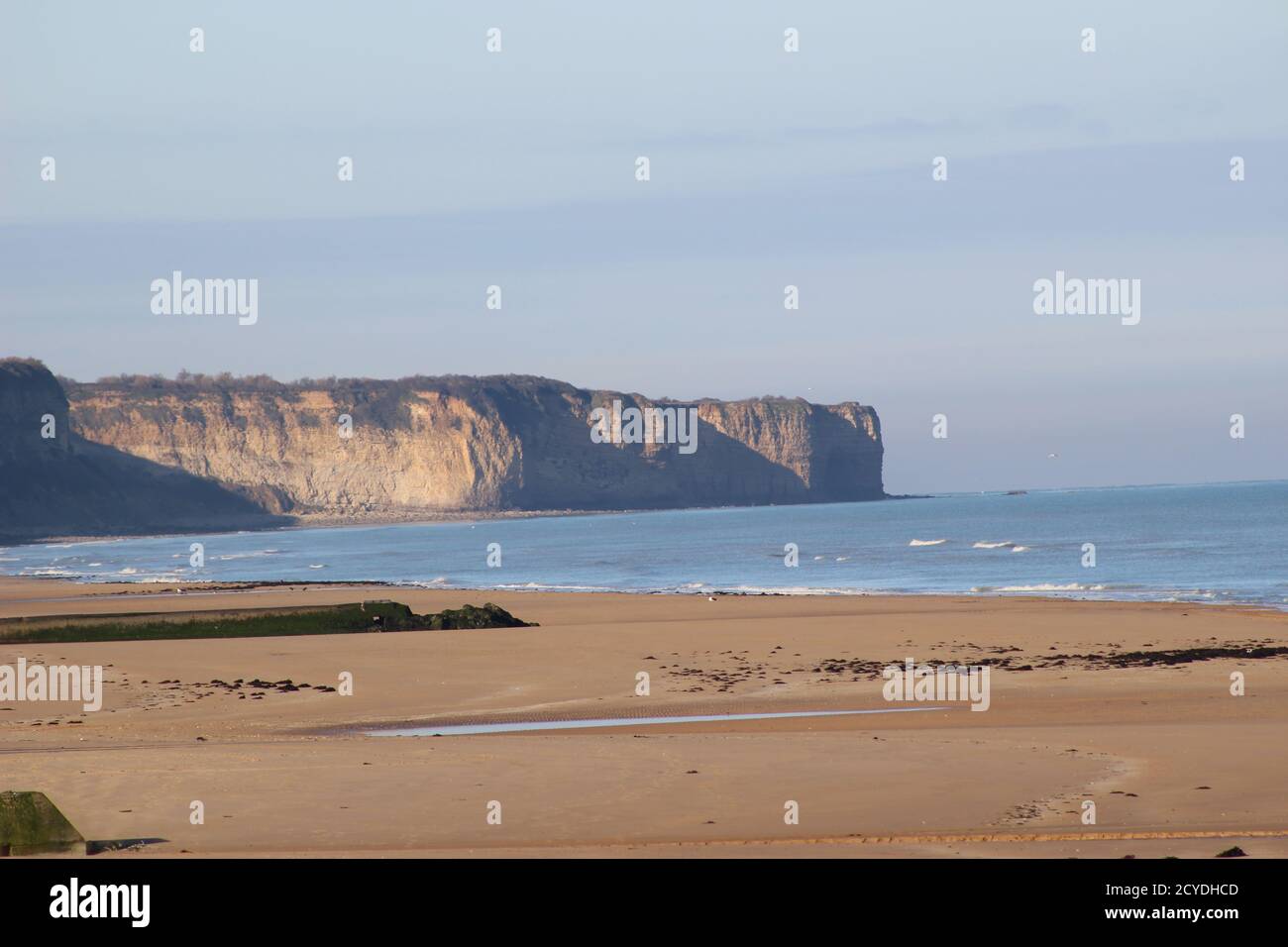 Omaha Beach View of Pointe Du Hoc Stock Photo - Alamy