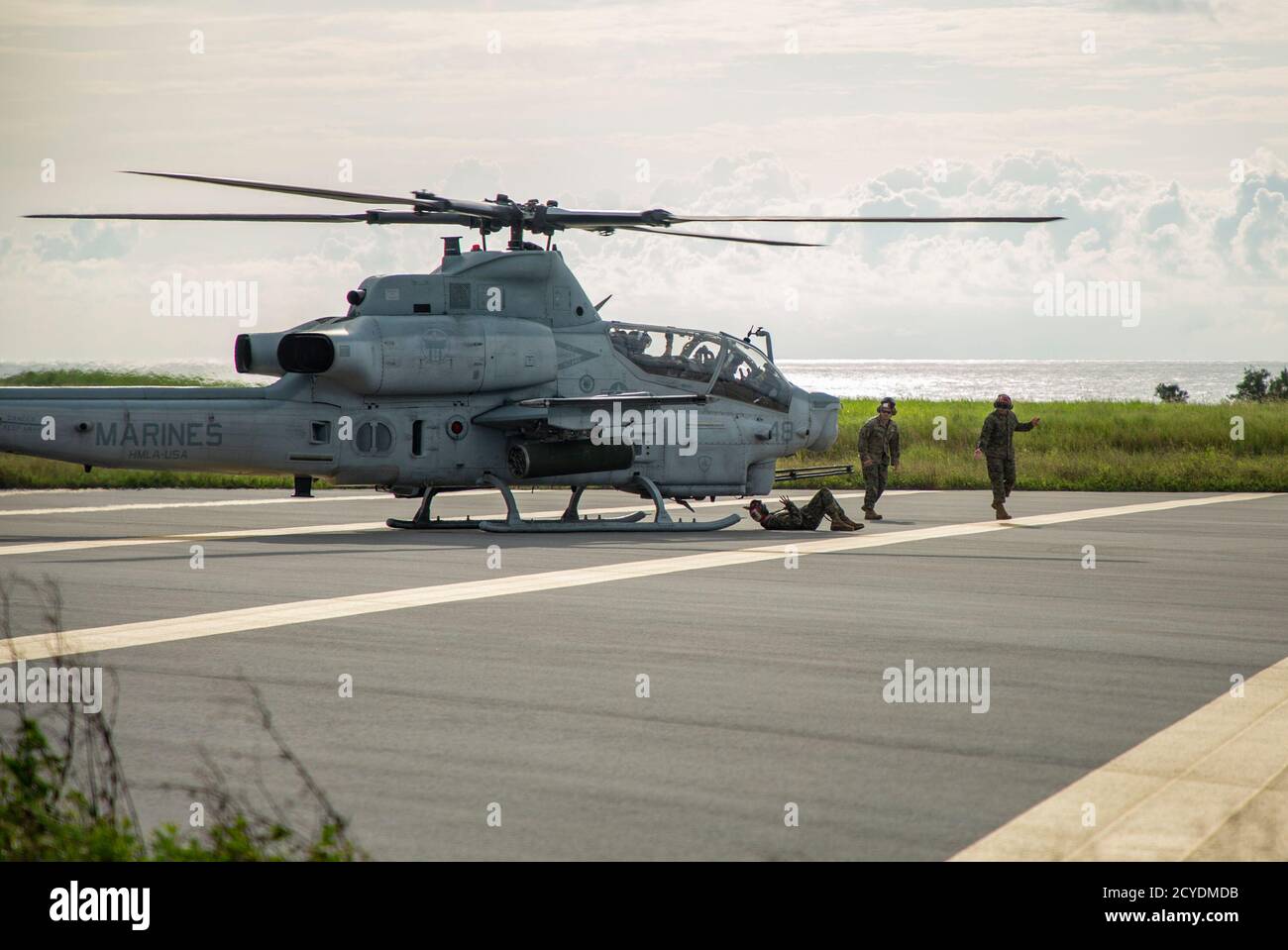 A U.S. Marine Corps AH-1Z Viper helicopter, with Marine Light Attack ...