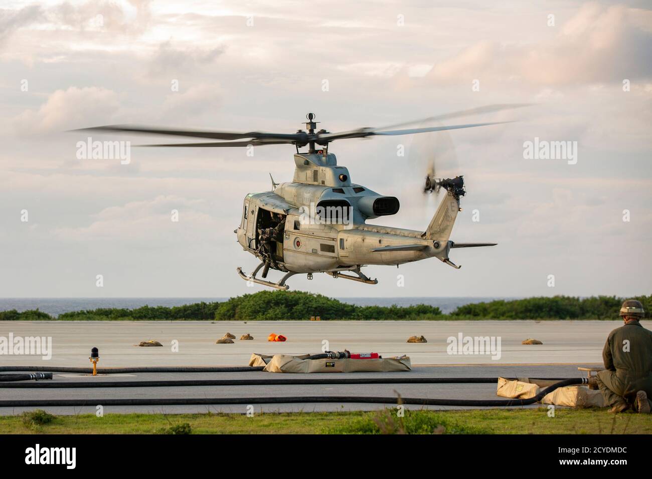 A U.S. Marine Corps UH-1Y Venom helicopter, with Marine Light Attack ...