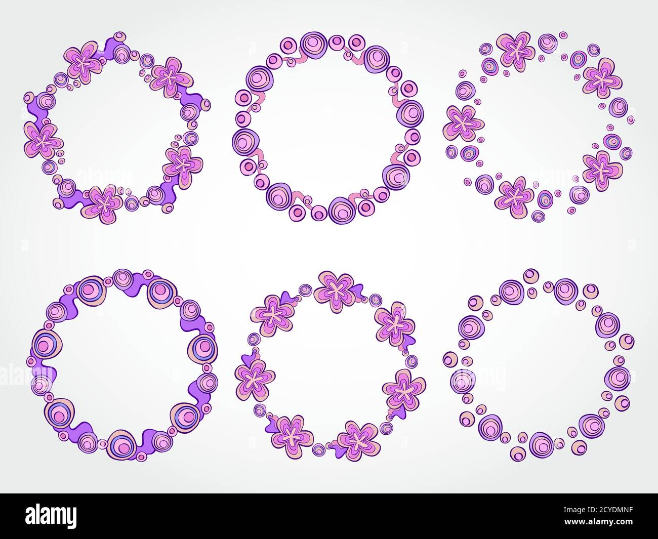 Vector set of floral round frames for your design with place for your ...