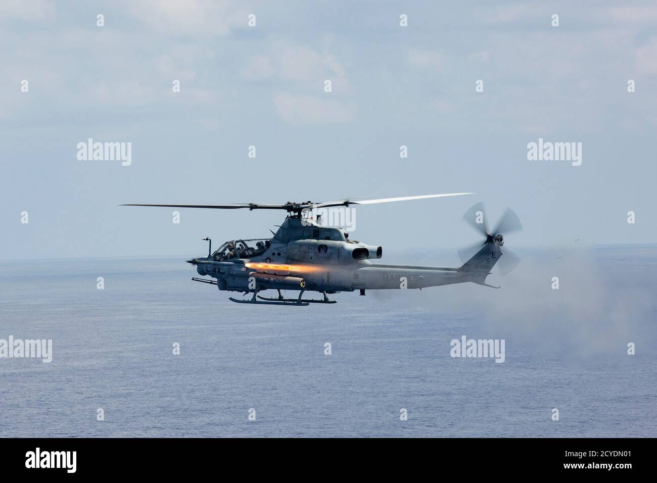 A U.S. Marine Corps AH-1Z Viper helicopter, with Marine Light Attack ...