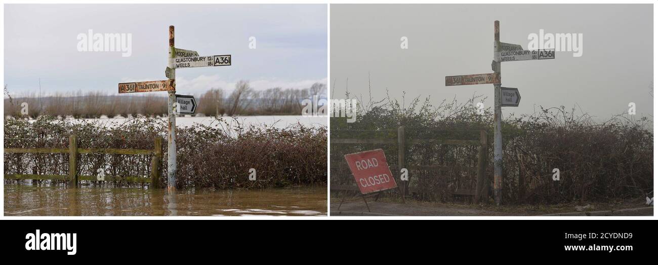 Road sign flooding Cut Out Stock Images & Pictures - Alamy