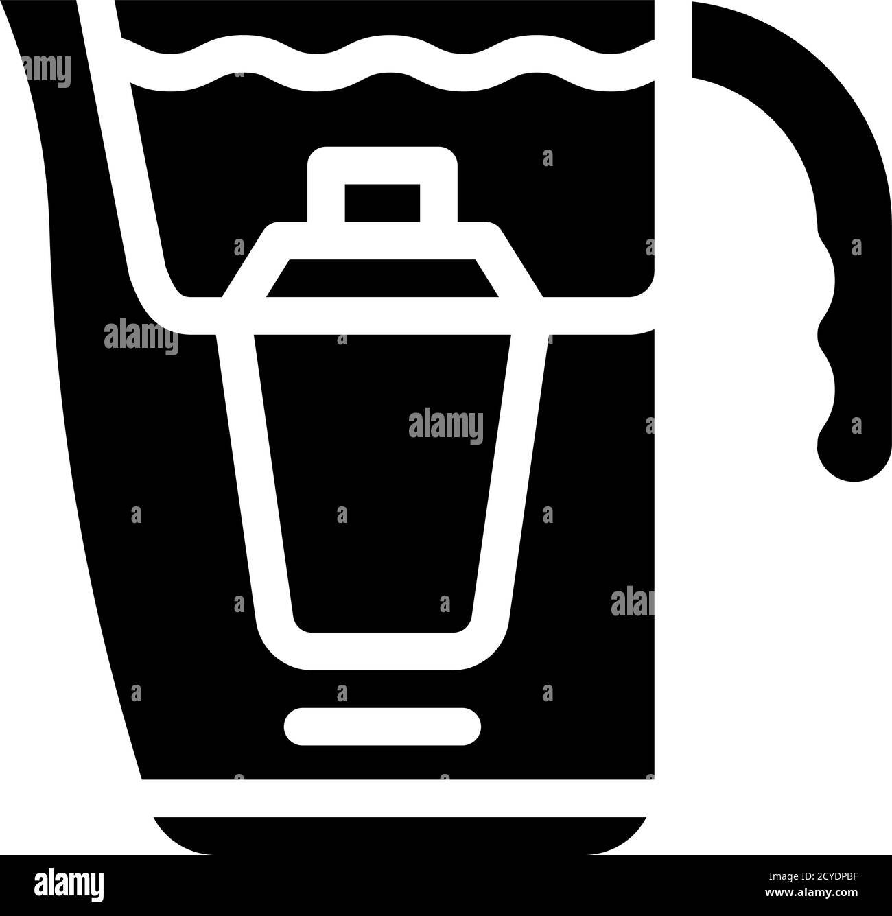 filtering pot glyph icon vector black illustration Stock Vector Image ...
