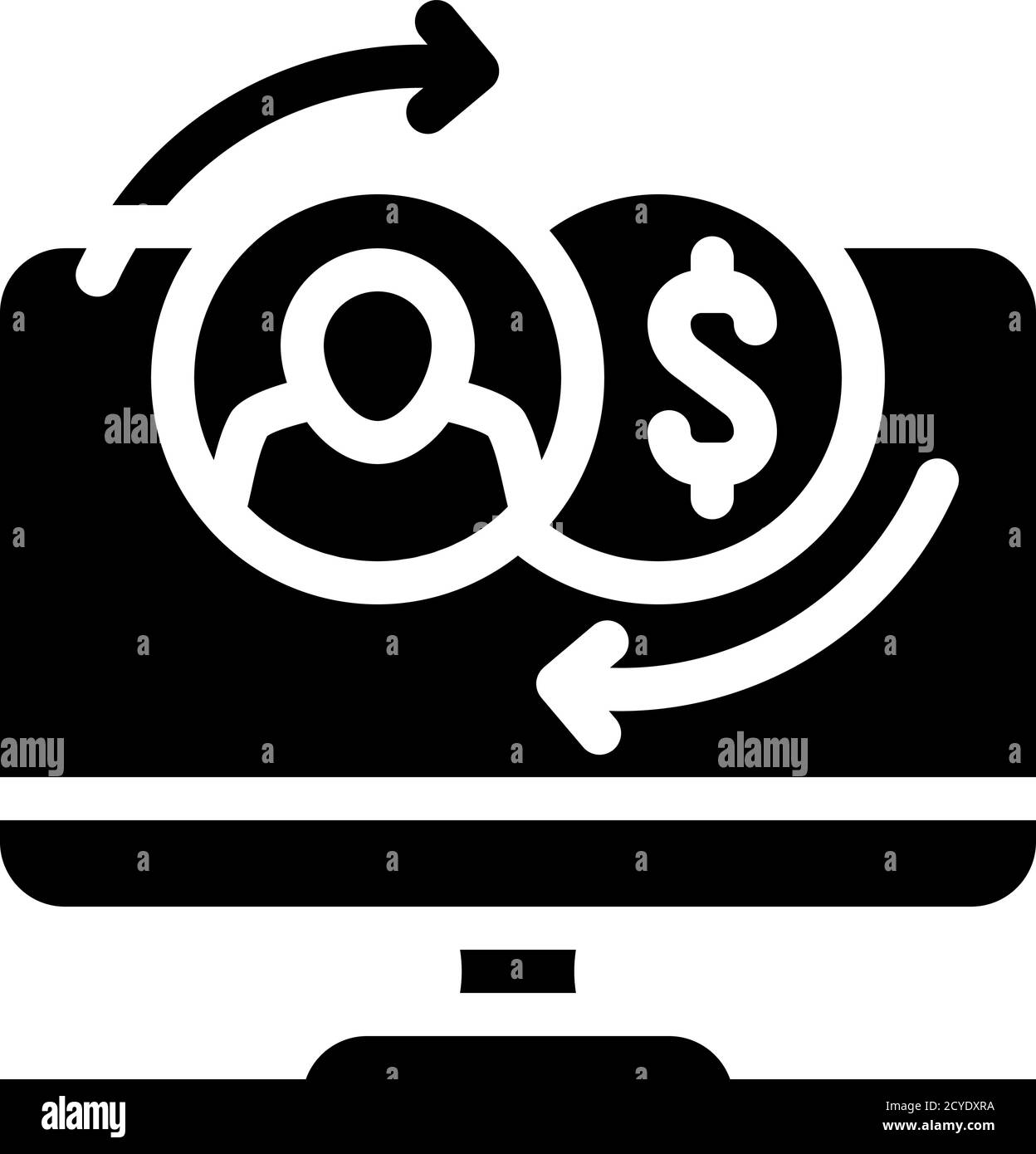payment for new customer glyph icon vector illustration Stock Vector ...