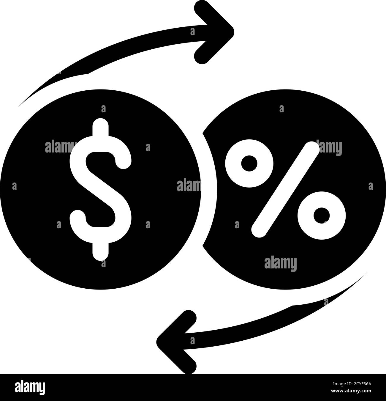 money percentage return glyph icon vector illustration Stock Vector ...