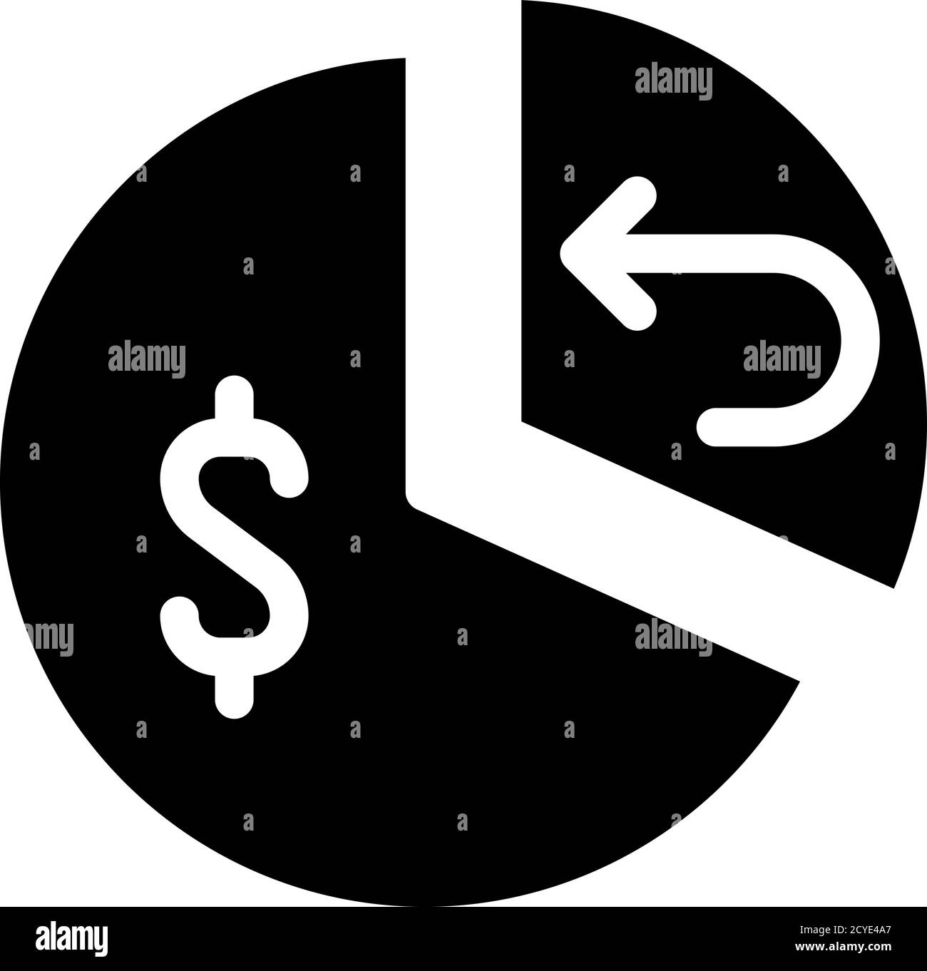 pie chart cashback and purchaise glyph icon vector illustration Stock ...