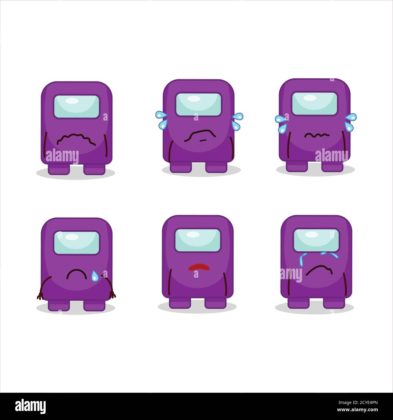 Among us purple cartoon character with sad expression Stock Vector ...