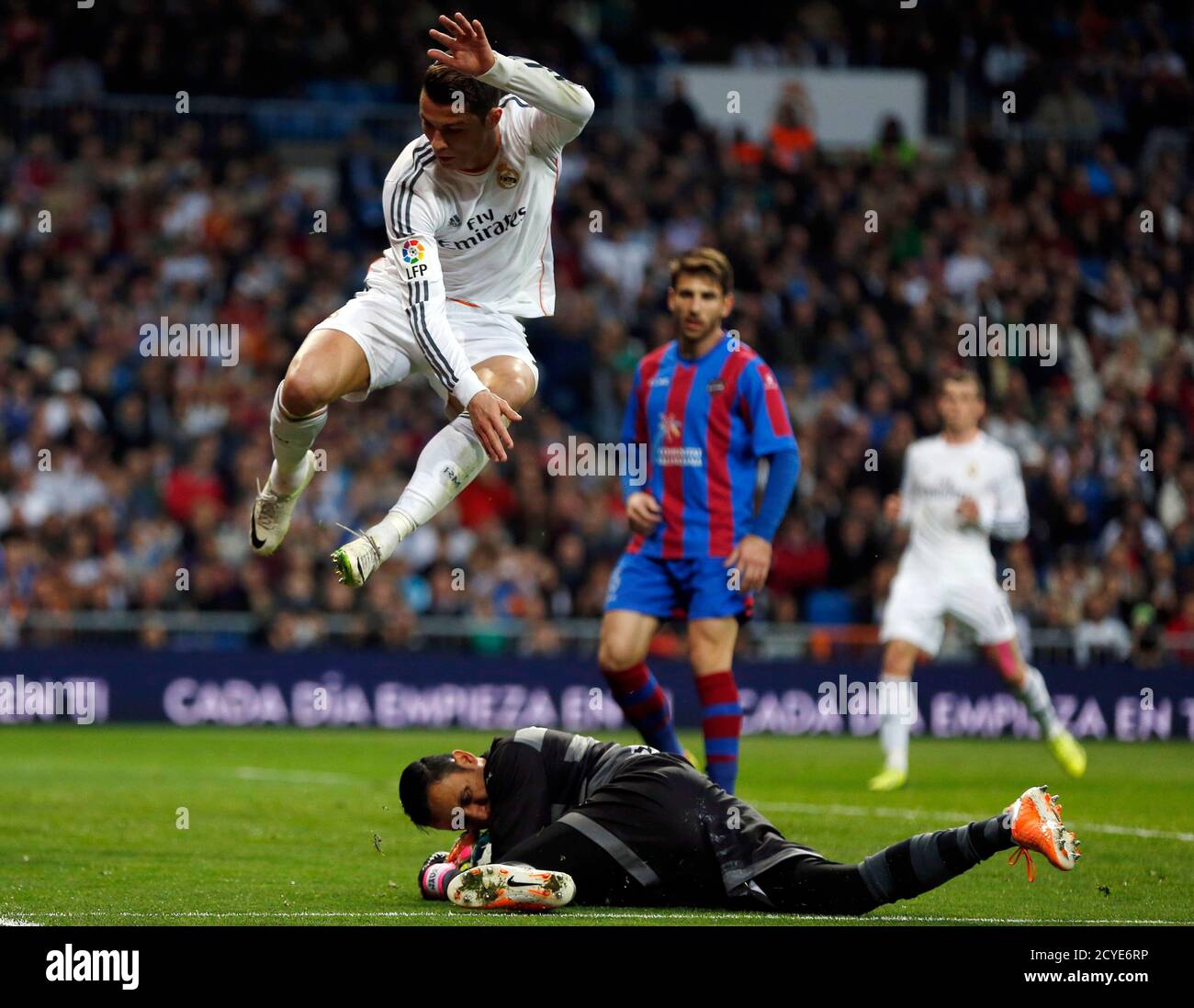 Real madrids cristiano ronaldo jumps hi-res stock photography and ...