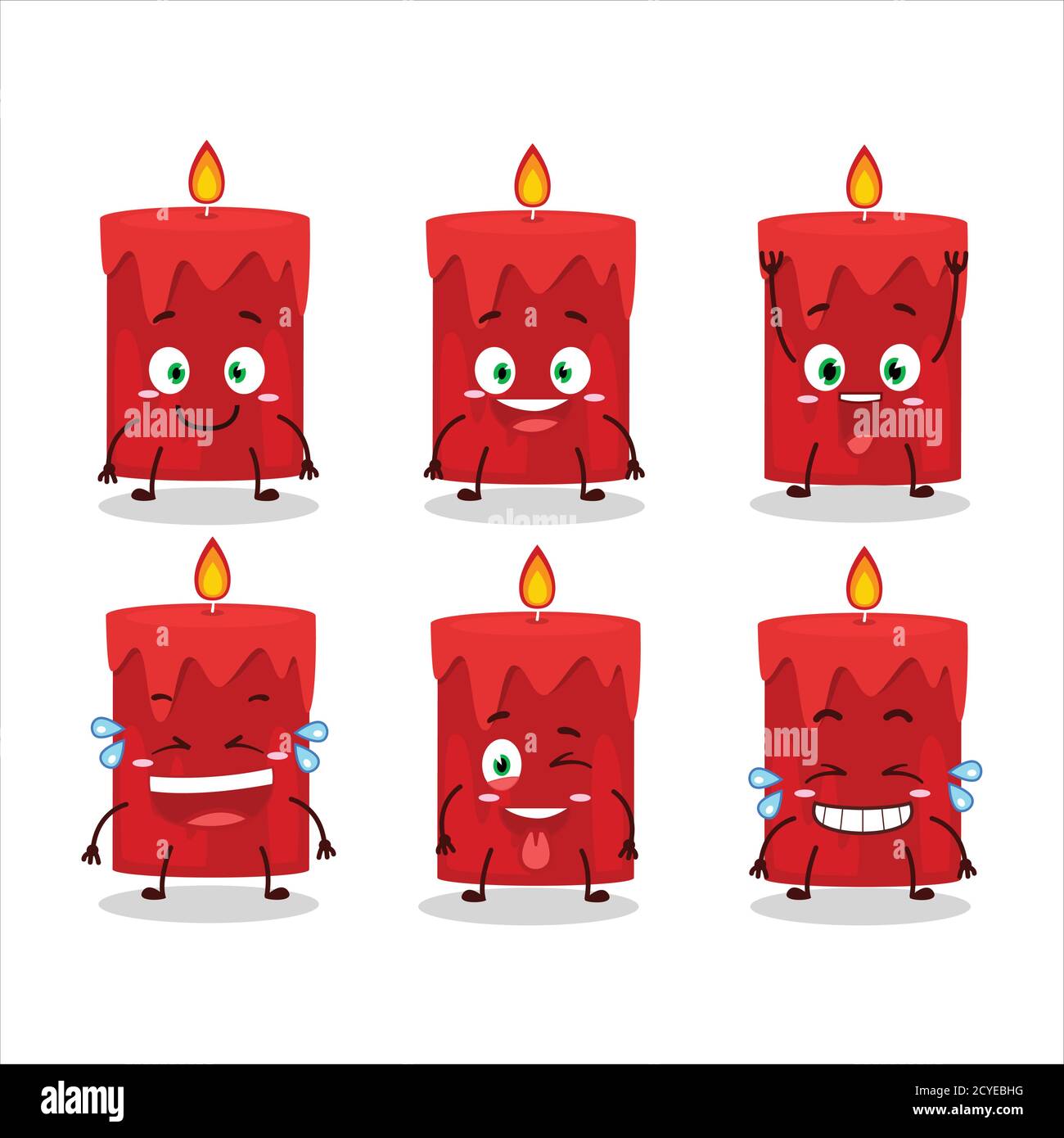 Cartoon character of red candle with smile expression Stock Vector ...