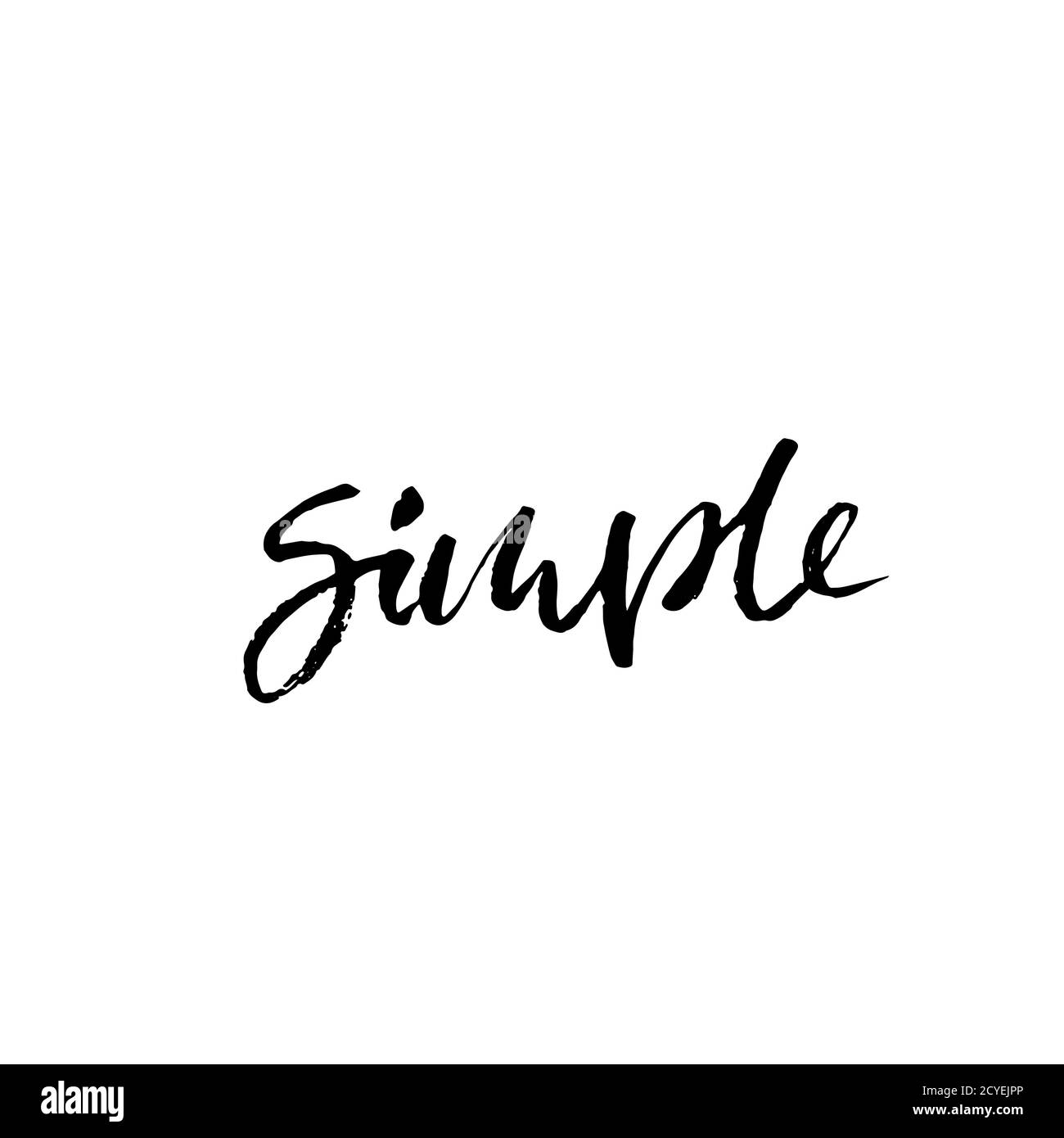Simple. Hand drawn modern brush lettering. Typography banner. Ink ...