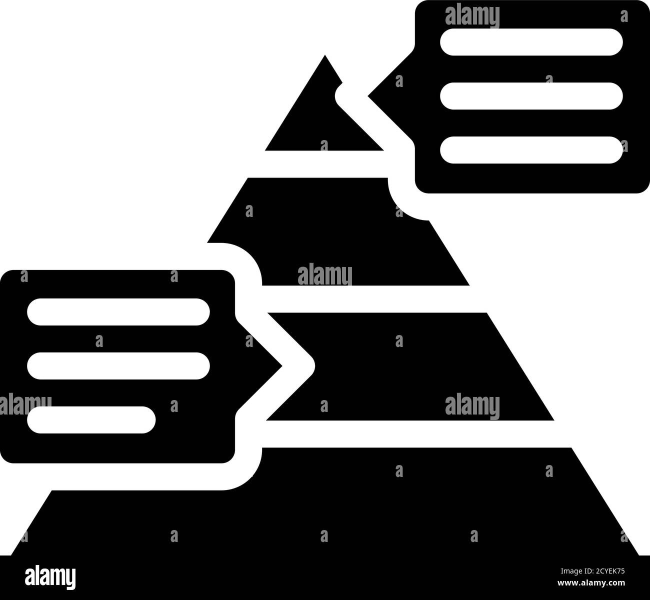 pyramided data analysis glyph icon vector illustration Stock Vector ...
