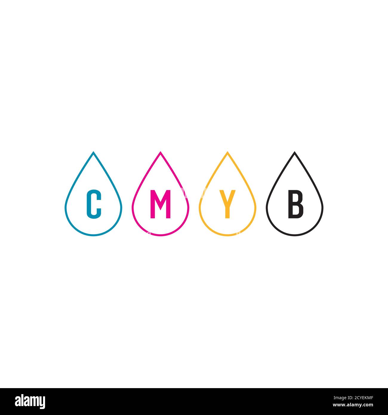 Cmyk printer color drops. Stock vector illustration isolated Stock ...