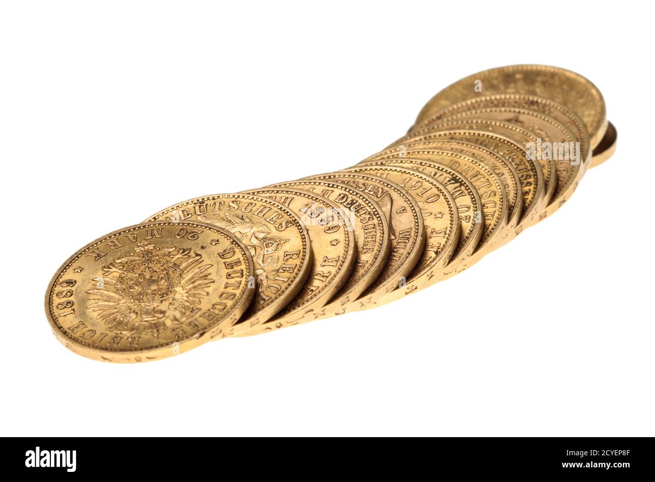 Close up of many ancient german Mark gold coins Stock Photo - Alamy