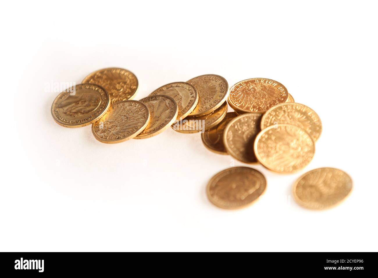 Close up of many ancient german Mark gold coins Stock Photo - Alamy
