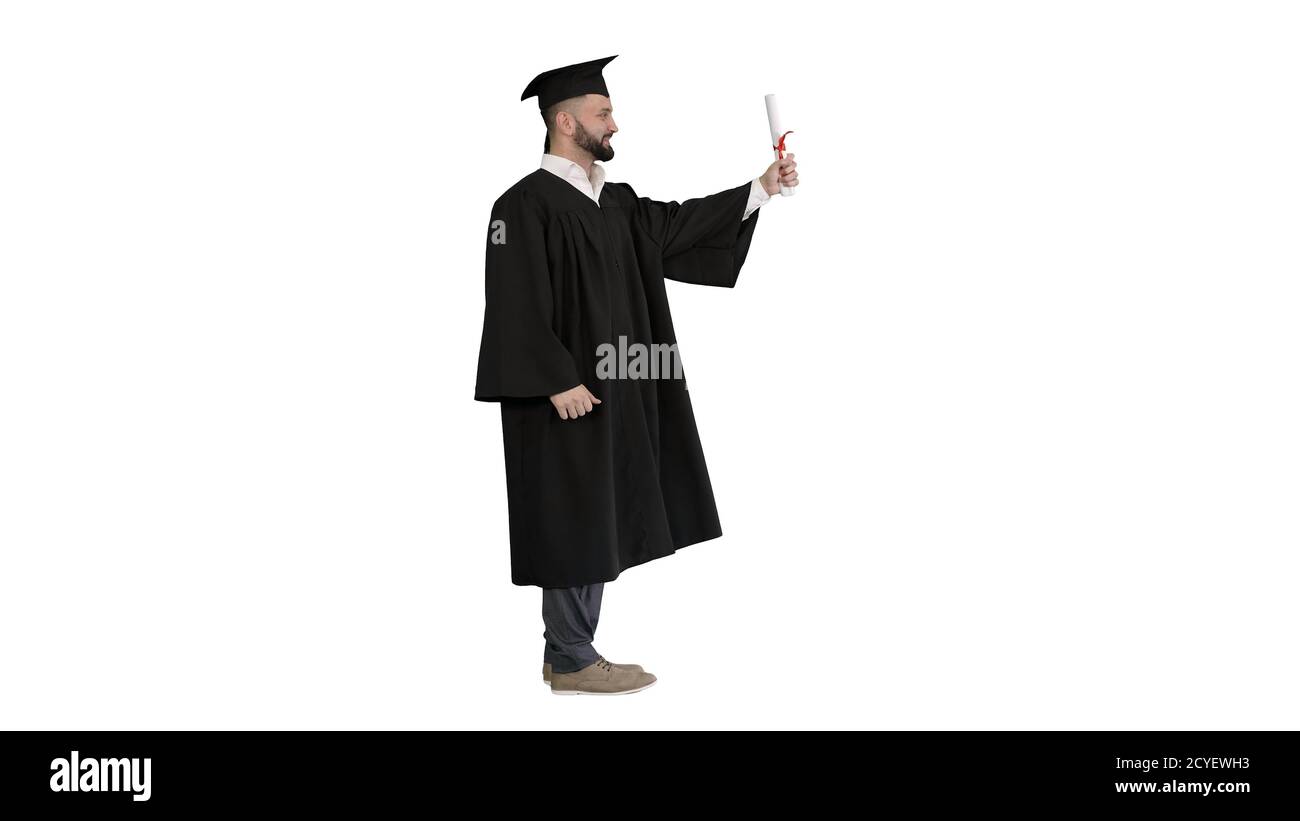Man wearing graduation cap Cut Out Stock Images & Pictures - Alamy