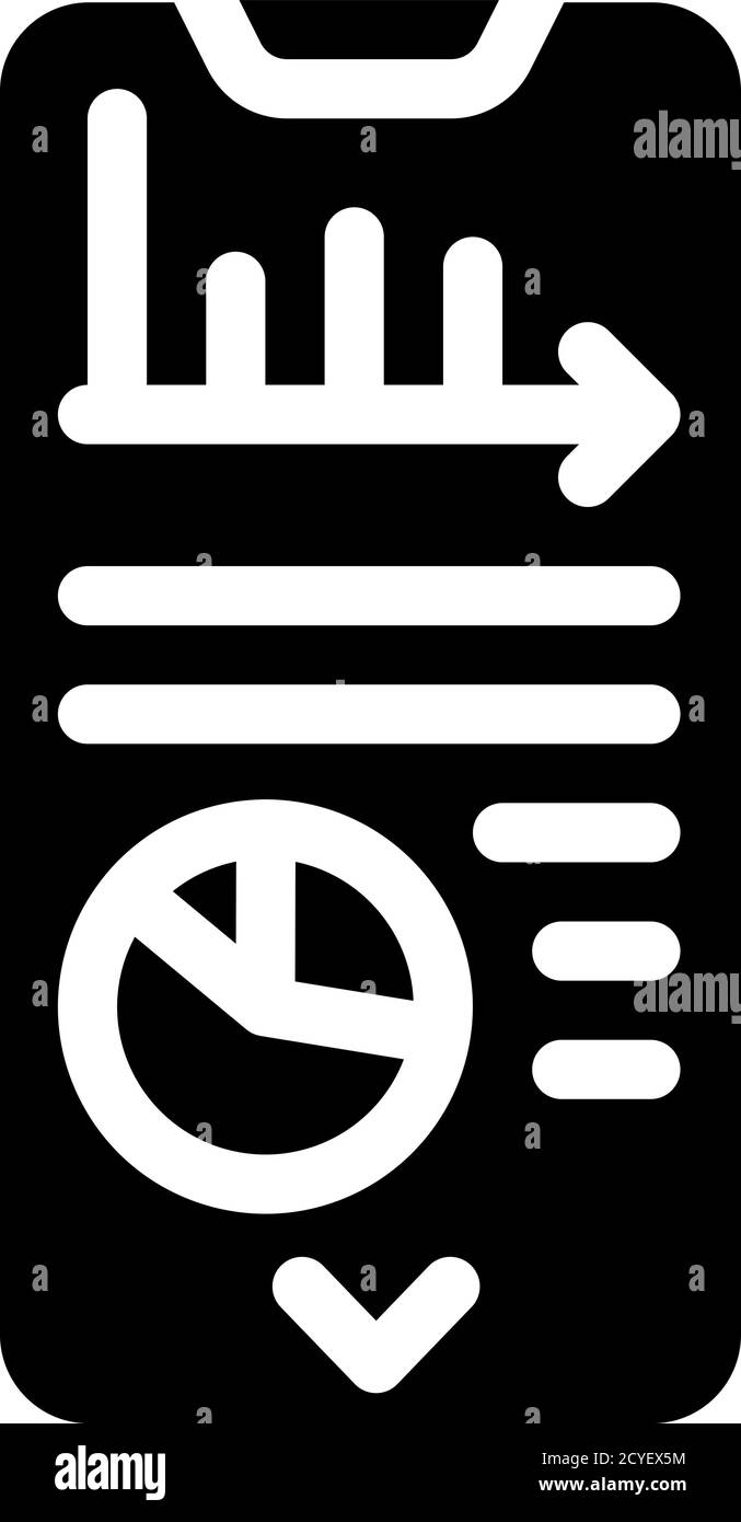 data analysis mobile app glyph icon vector illustration Stock Vector ...
