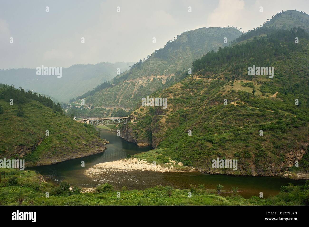 25 Sep 2009 River Bridge on way to Almora Uttarakhand India Stock Photo ...