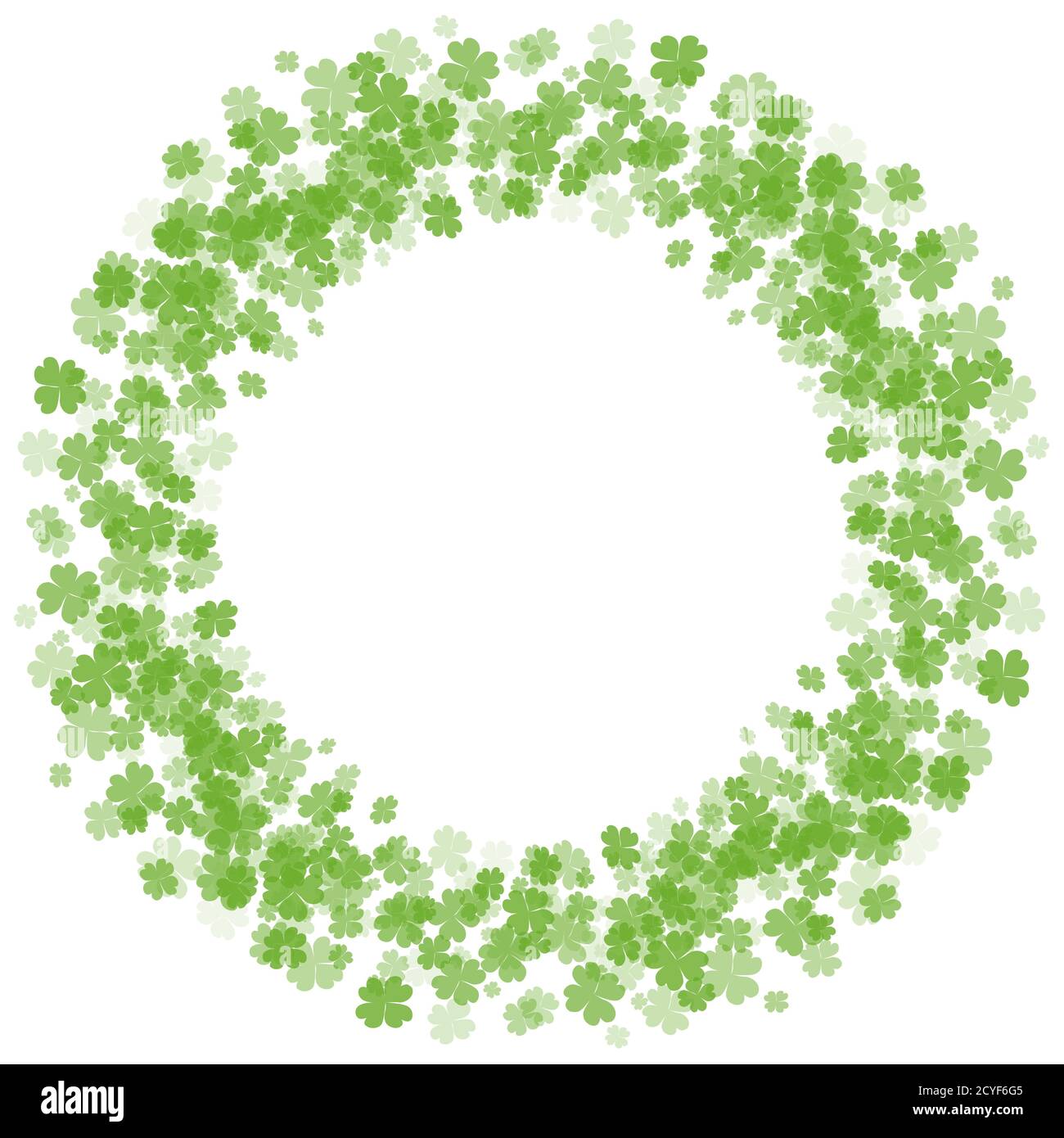 Round frame with fourleaf clover. St.Patrick s Day. Vector element for ...