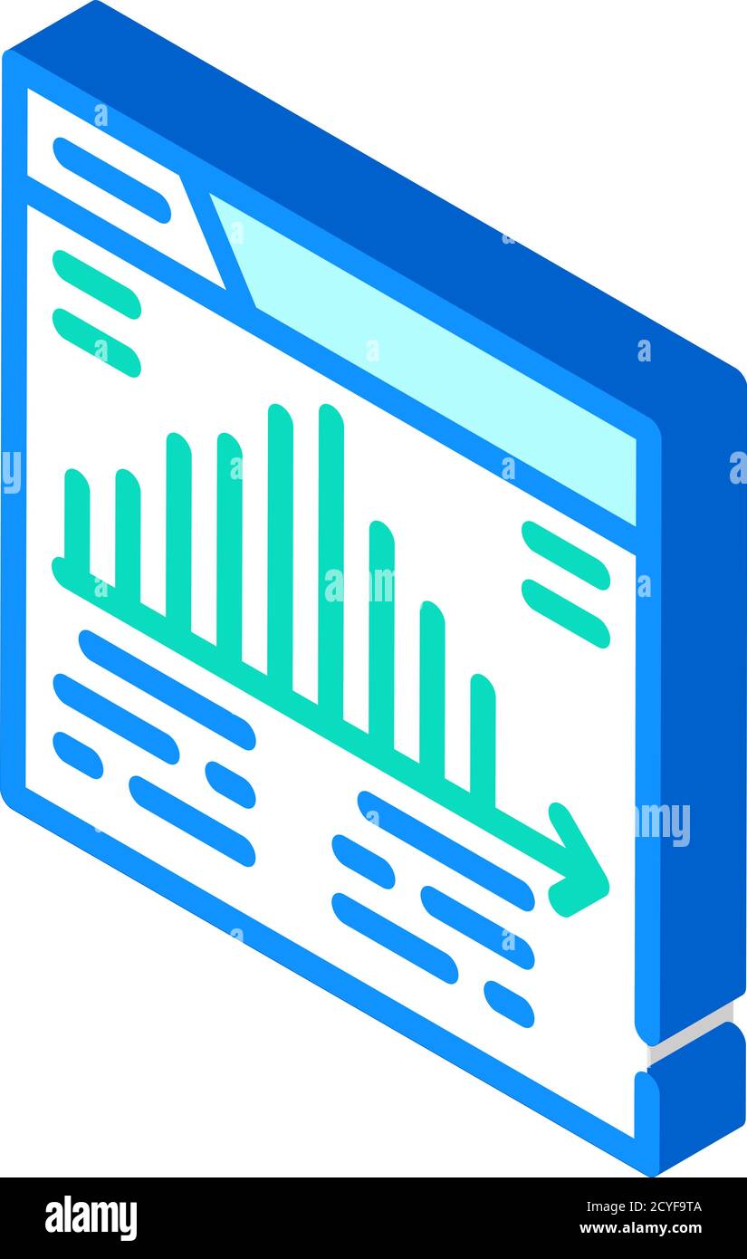 marketing infographic report isometric icon vector illustration Stock ...