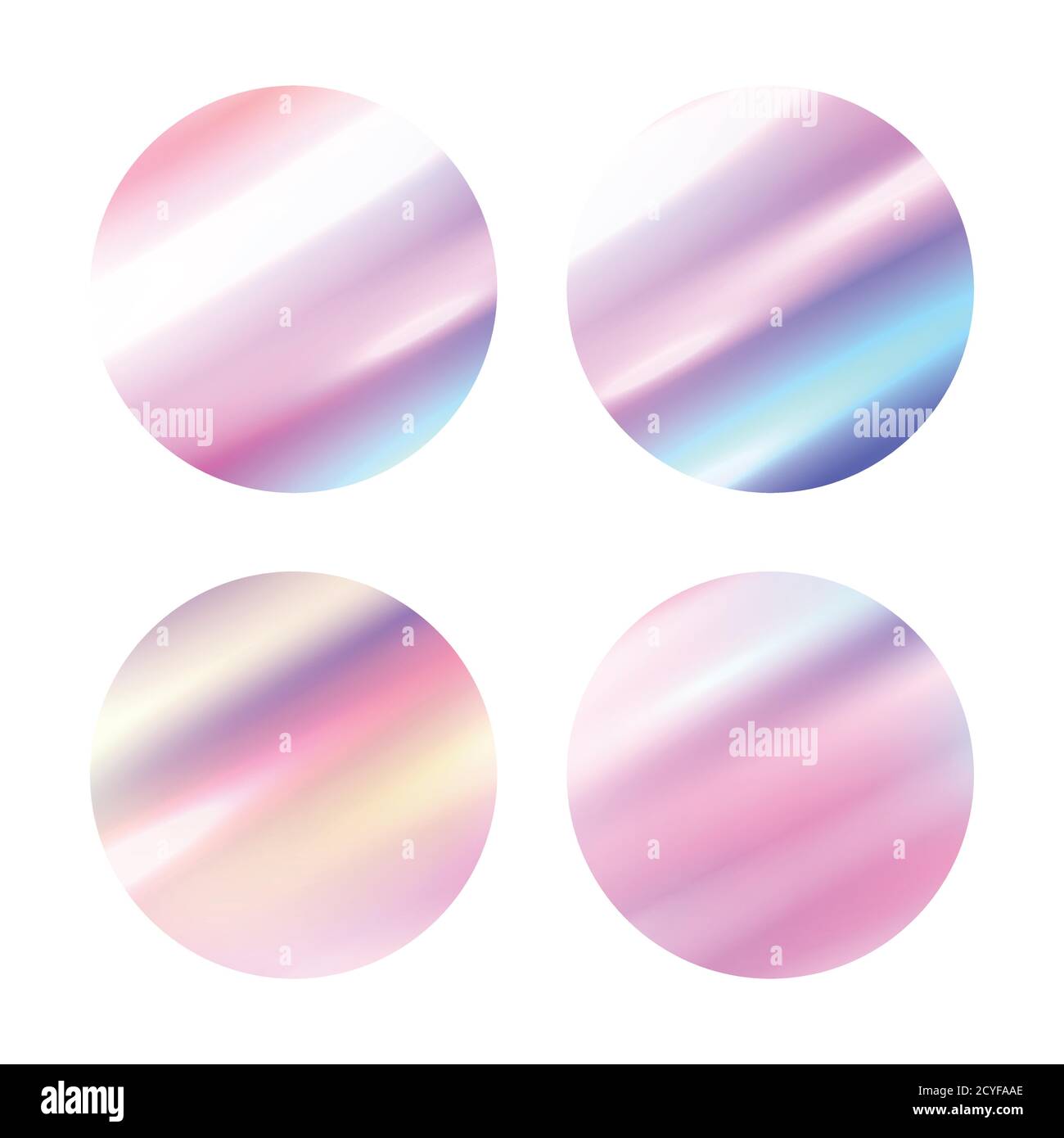 Set of round holographic banners. Vector foil element for your design ...