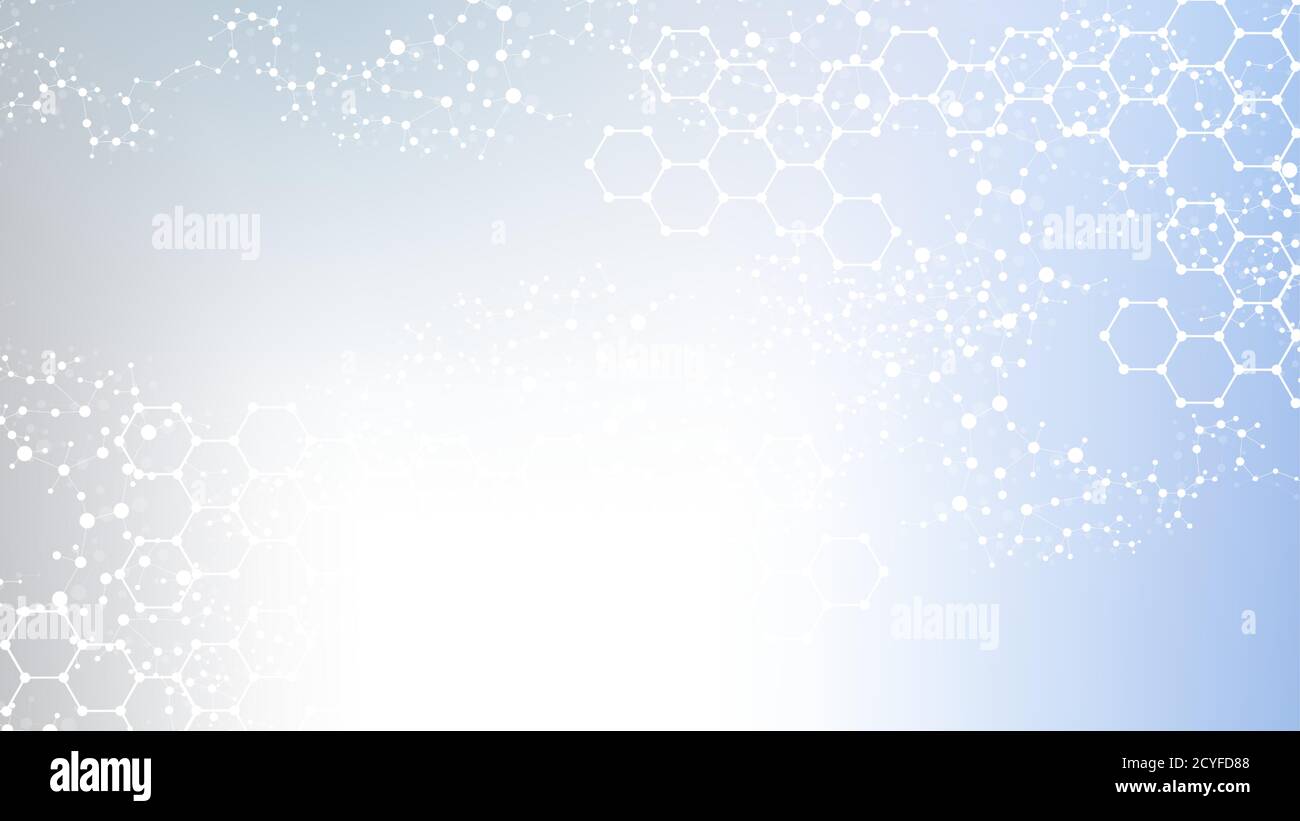 Geometric Abstract Background With Connected Line And Dots Structure Molecule And Communication