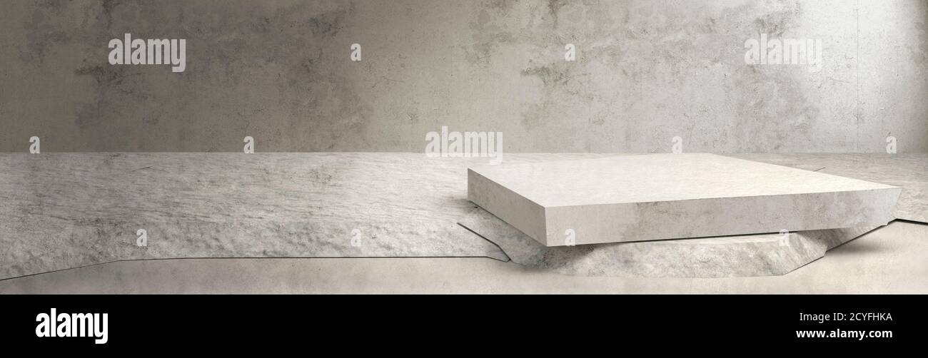 Podium made of folded concrete slabs Stock Photo - Alamy