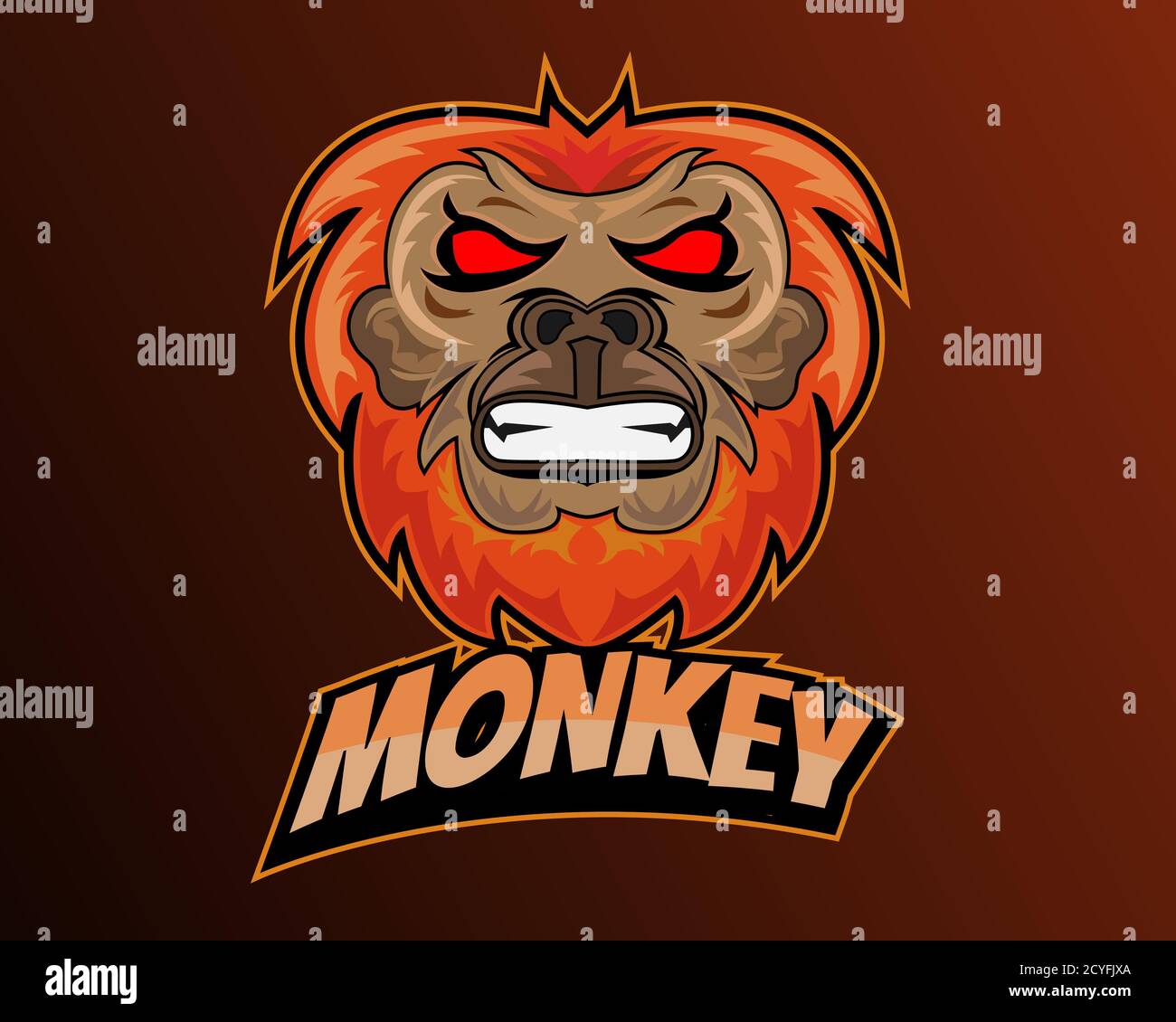 Illustration vector design of Monkey eSport logo template Stock Vector ...