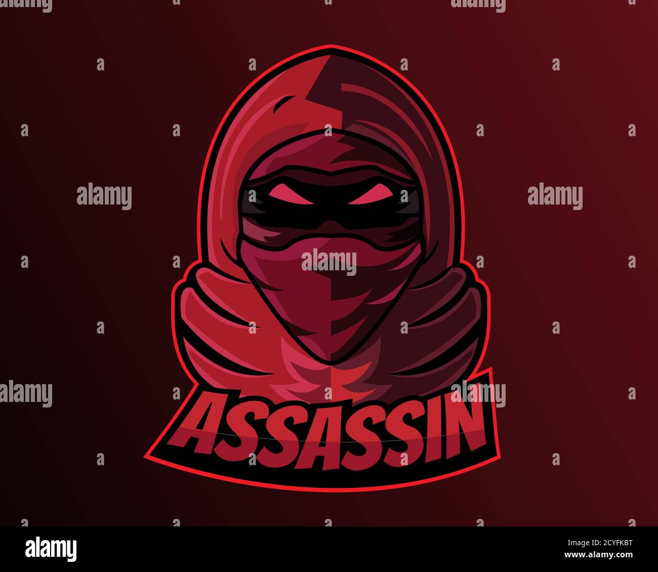 Illustration vector design of Assassin eSport logo template Stock ...