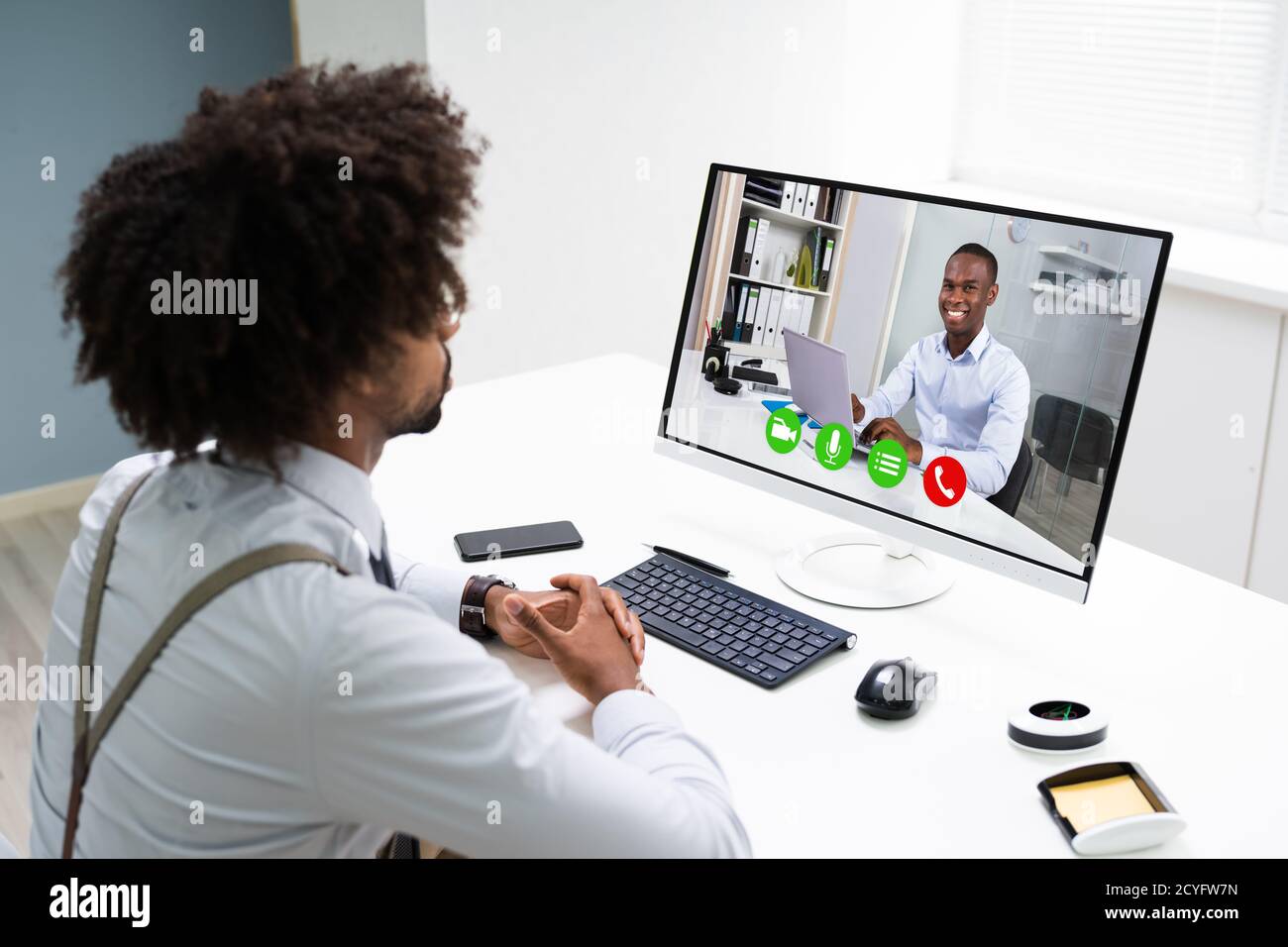 Online Video Conference Webinar. Business Work Meeting Stock Photo - Alamy