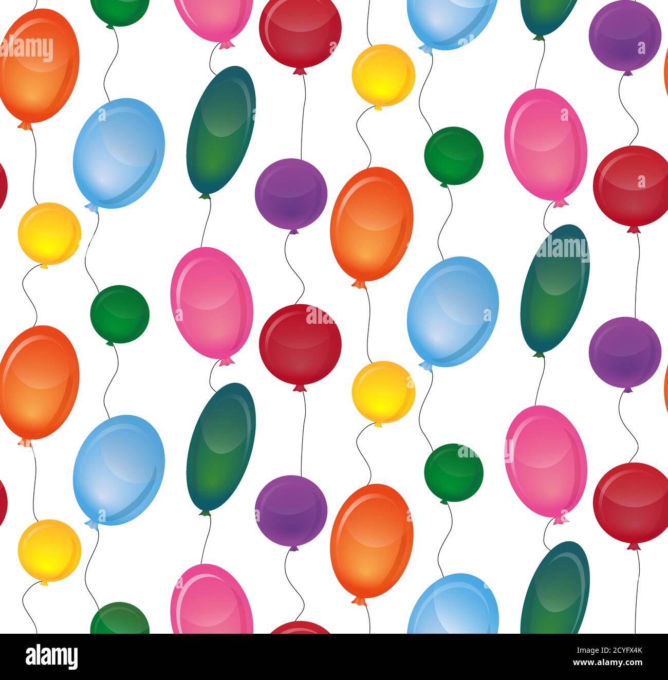 Seamless texture with festive balloons on a white background. Vector ...