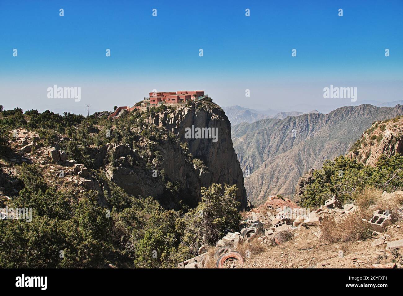 The canyon of Asir region, the view from the viewpoint, Saudi Arabia ...