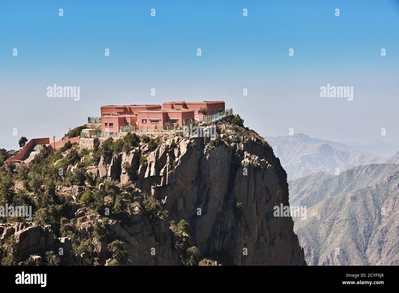 The canyon of Asir region, the view from the viewpoint, Saudi Arabia ...