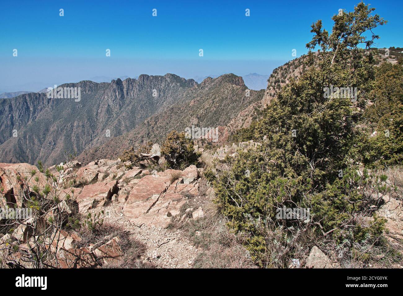 The canyon of Asir region, the view from the viewpoint, Saudi Arabia ...
