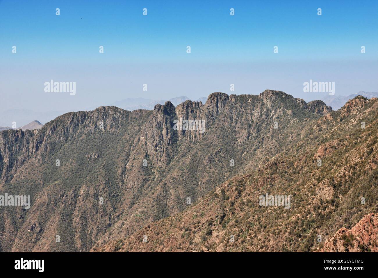 The canyon of Asir region, the view from the viewpoint, Saudi Arabia ...