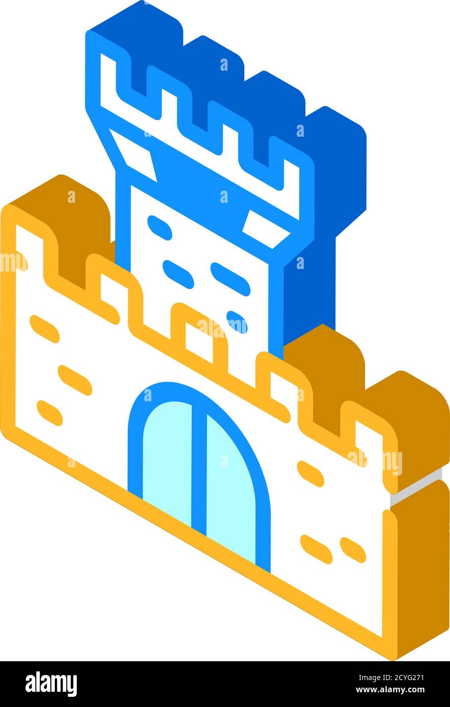 medieval castle isometric icon vector color illustration Stock Vector ...
