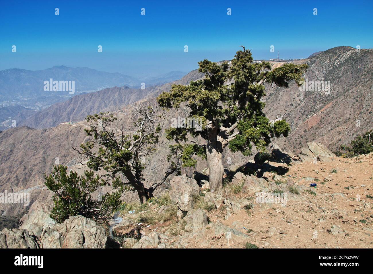 The canyon of Asir region, the view from the viewpoint, Saudi Arabia ...