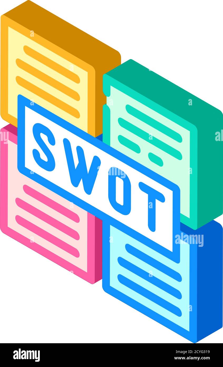 swot analysis isometric icon vector color illustration Stock Vector ...