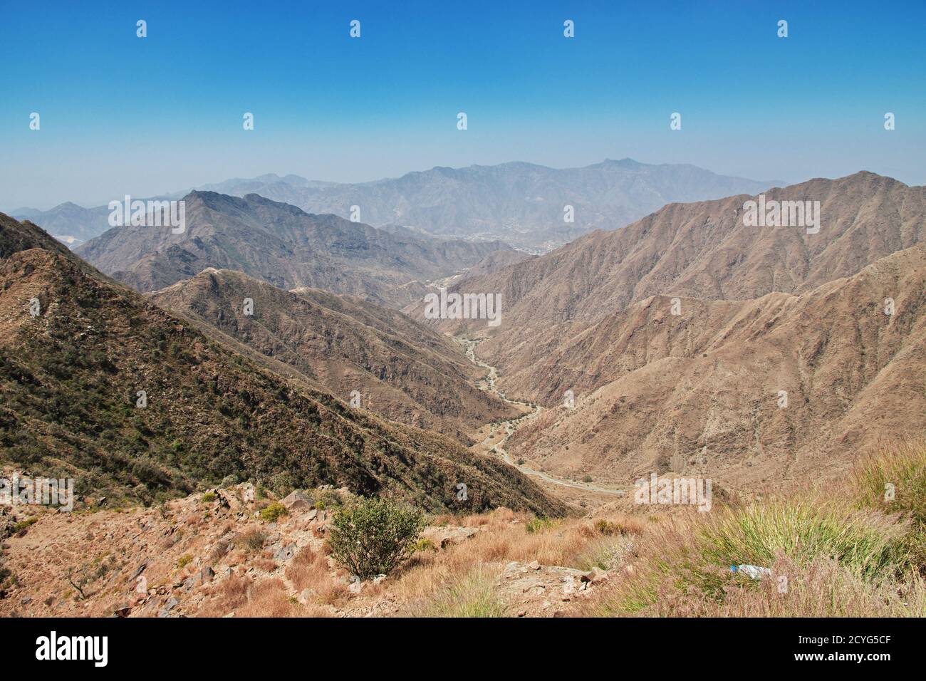 The canyon of Asir region, the view from the viewpoint, Saudi Arabia ...