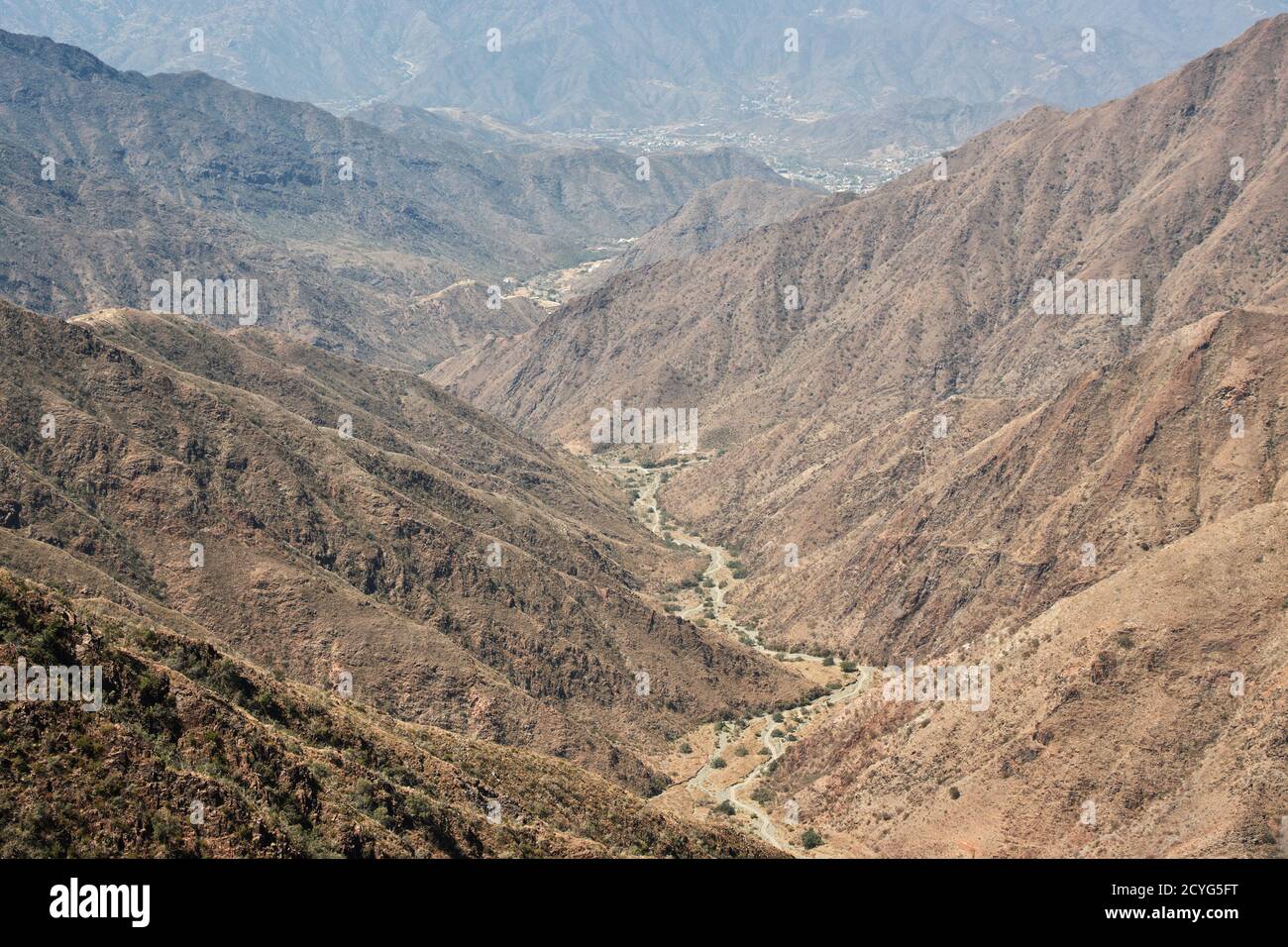 The canyon of Asir region, the view from the viewpoint, Saudi Arabia ...