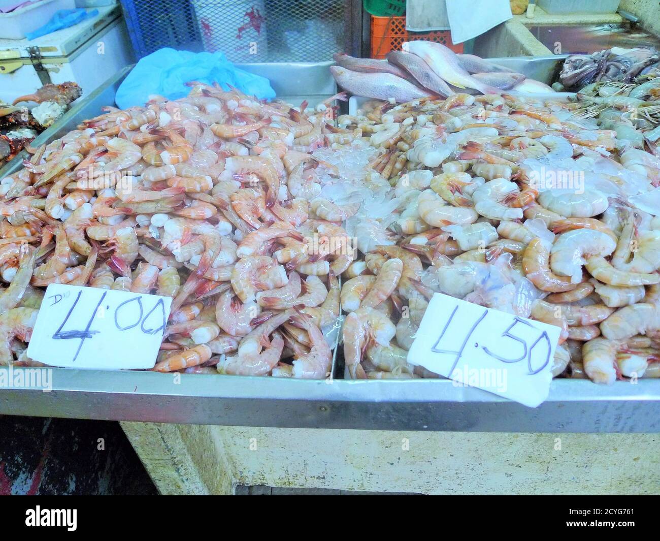 LARGE CONTAINERS FULL OF FISH INSIDE THE FISH MARKET Stock Photo - Alamy