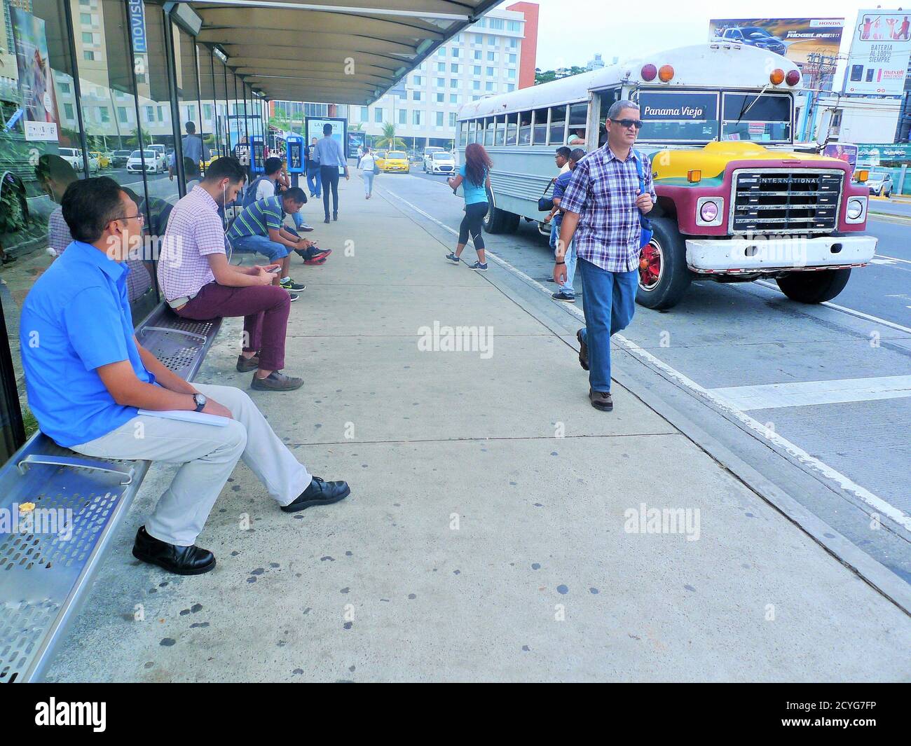 Sitting waiting for a bus hi-res stock photography and images - Alamy