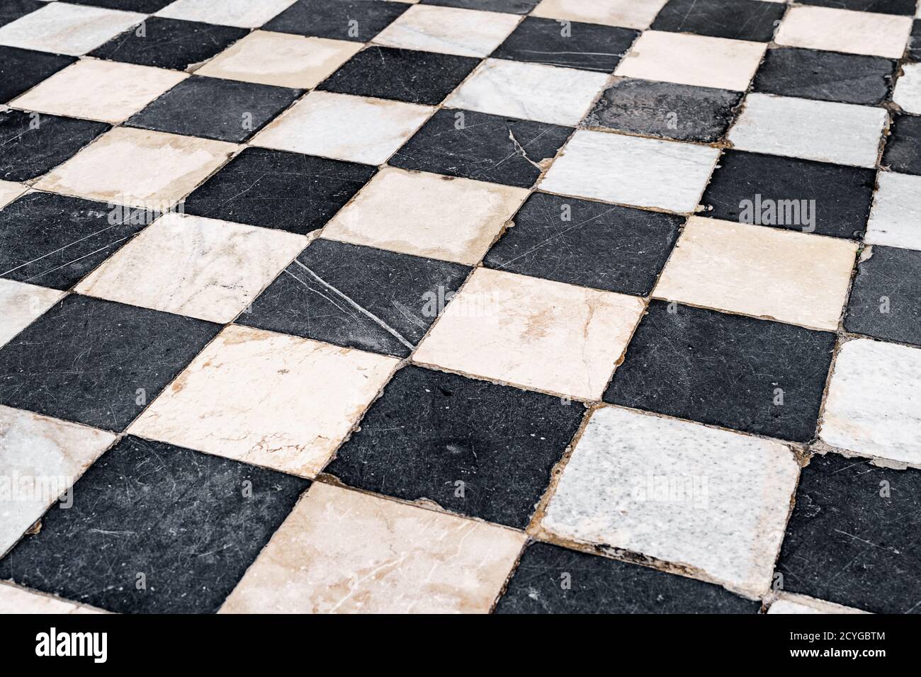 Black And White Checkerboard Tile