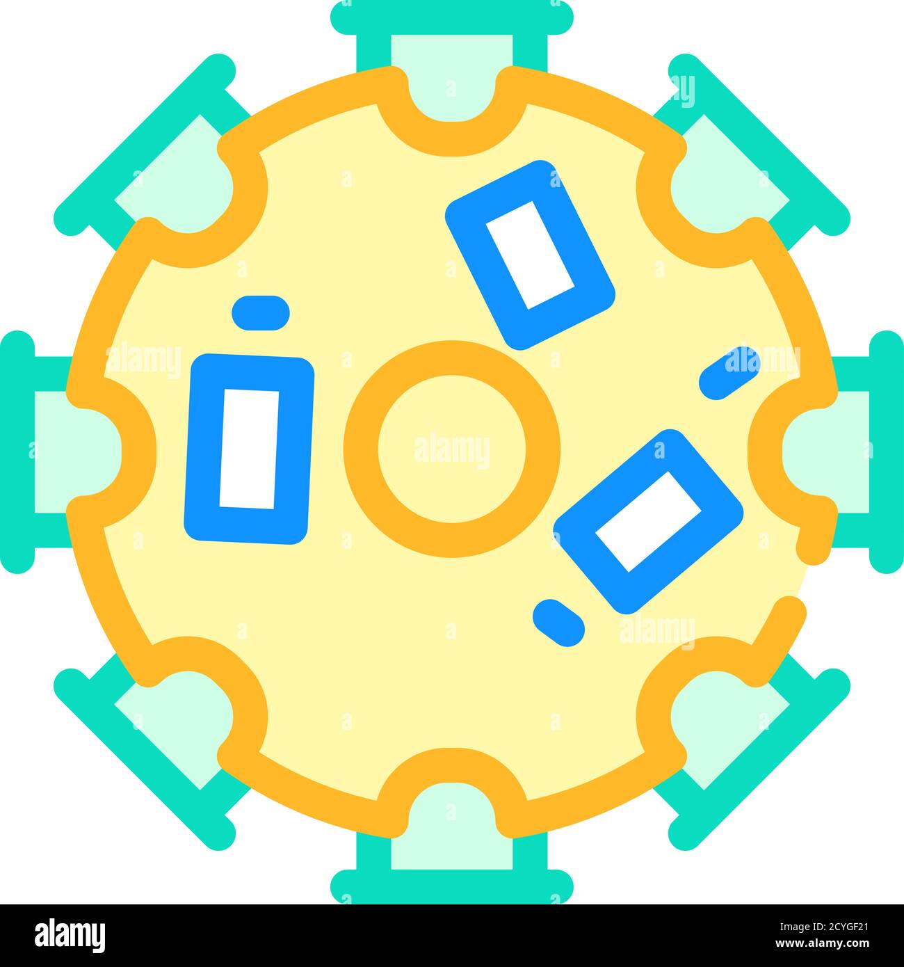 meeting table color icon vector color illustration Stock Vector Image ...