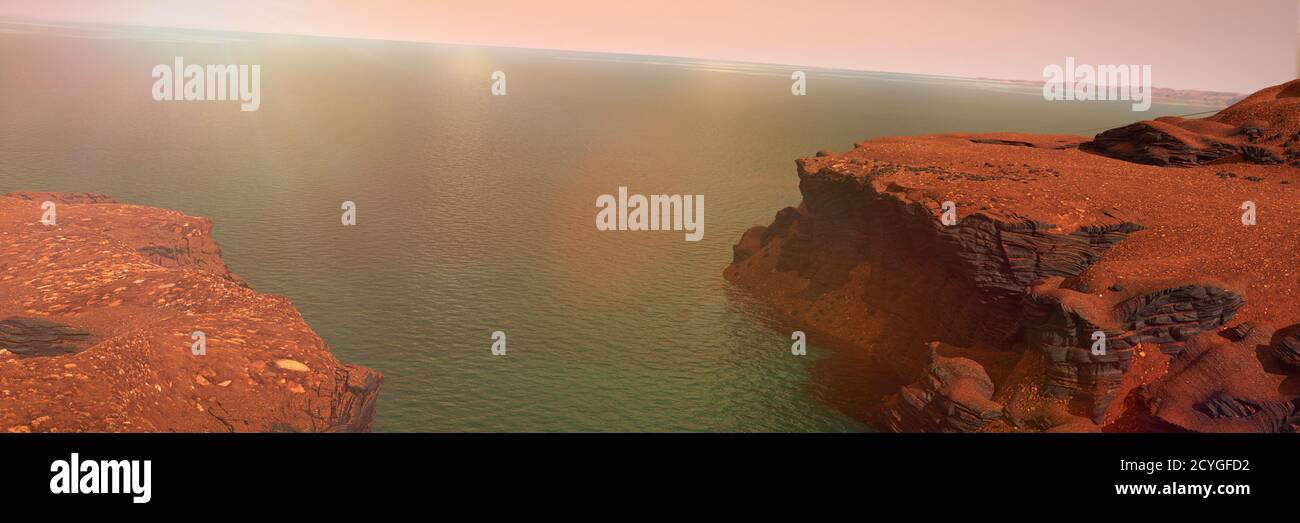 liquid water in early Martian landscape, Jezero crater on ancient ...