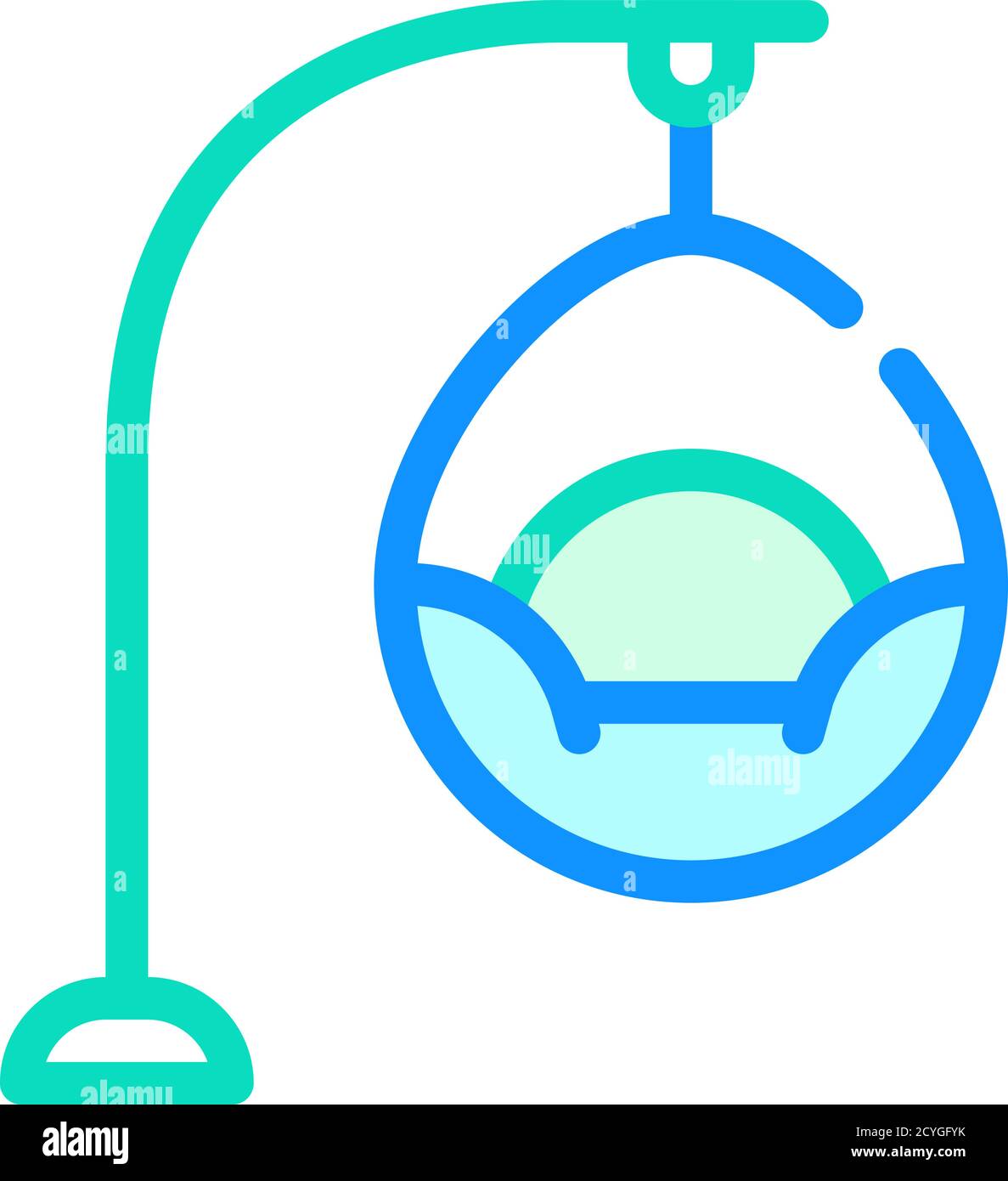 hanging chair color icon vector color illustration Stock Vector Image ...