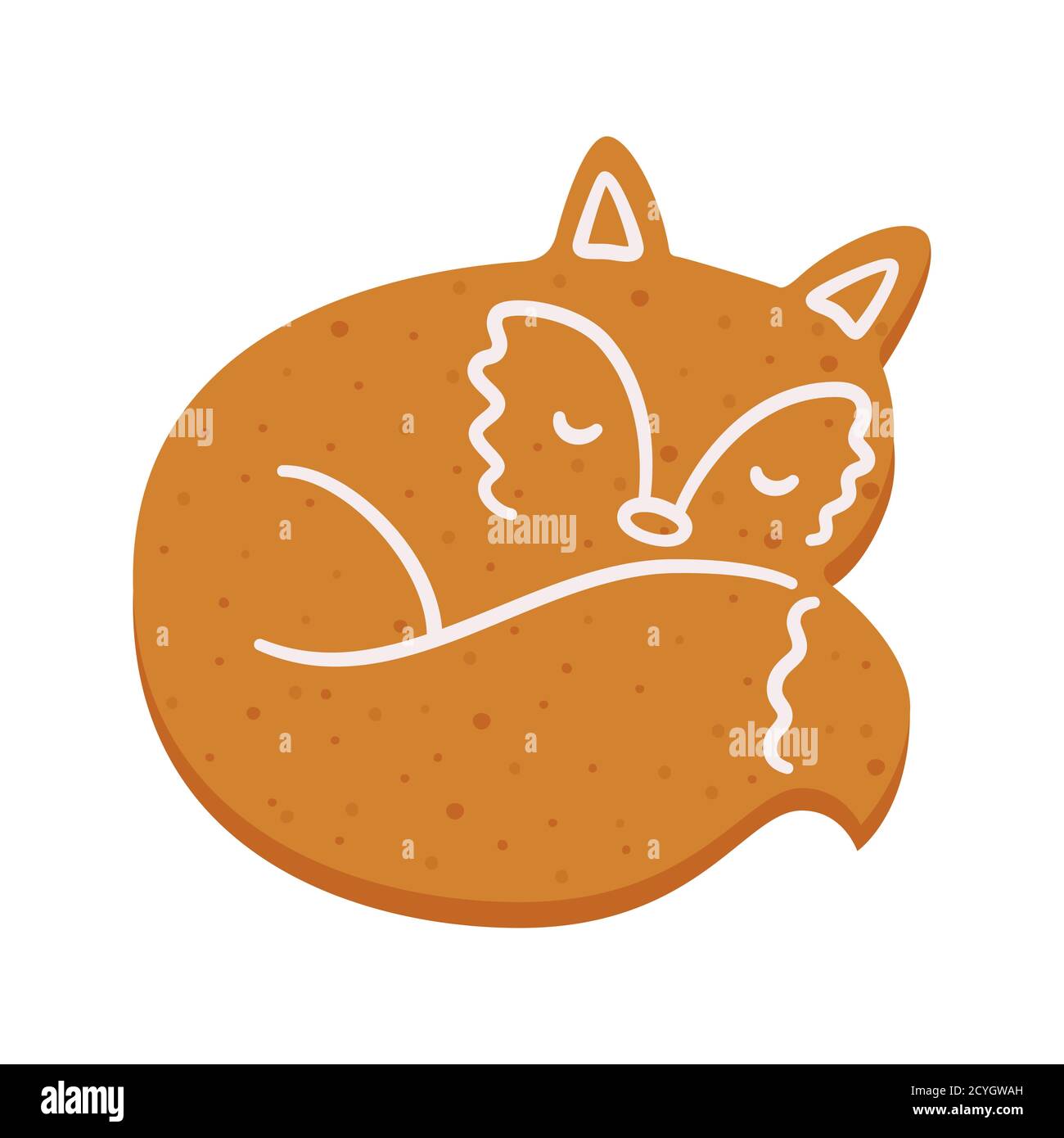 Christmas gingerbread cookies in the shape of a fox Stock Vector Image ...